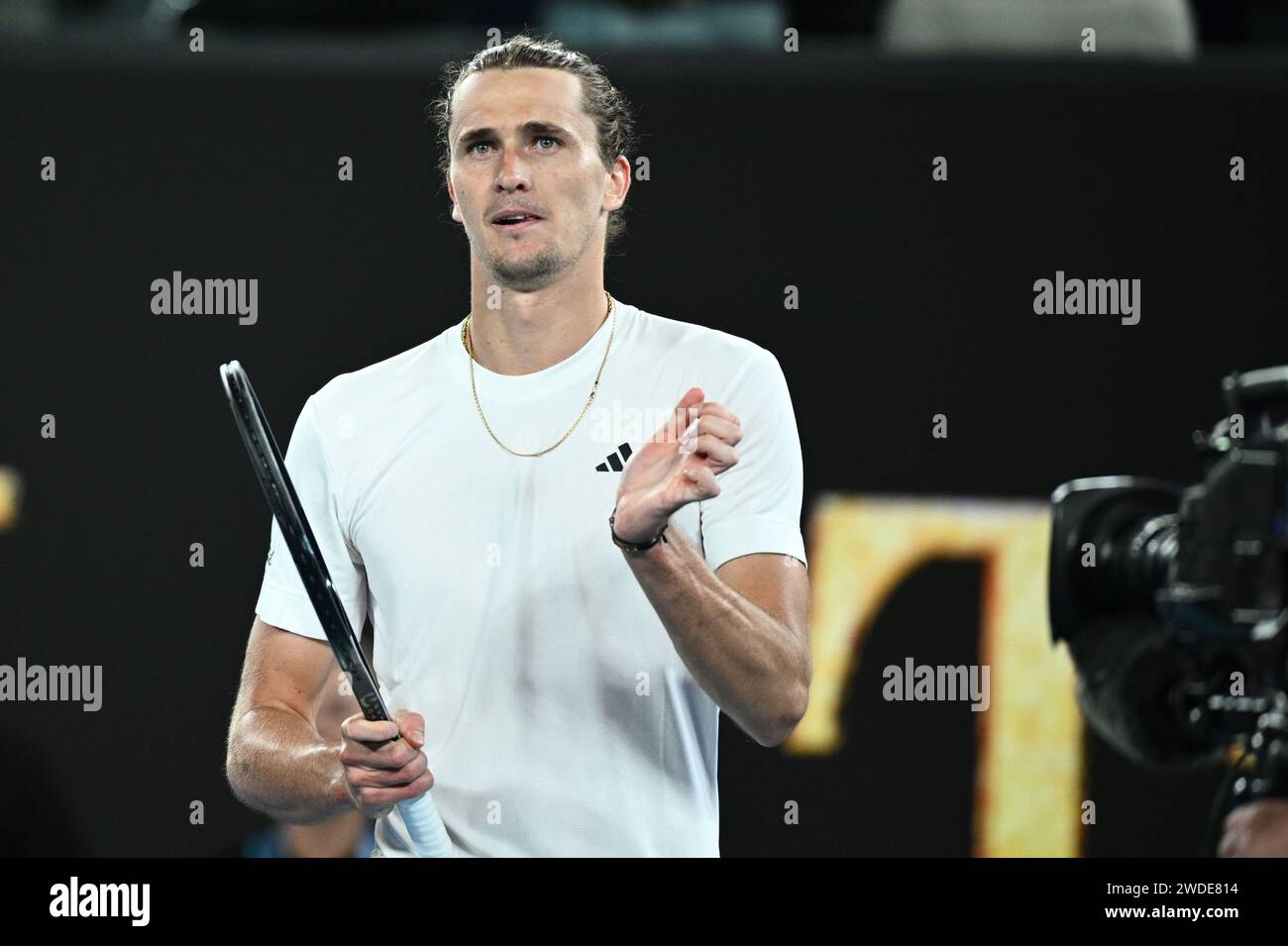 Melbourne, Australia. 21st Jan, 2024. Alexander Zverev of Germany ...