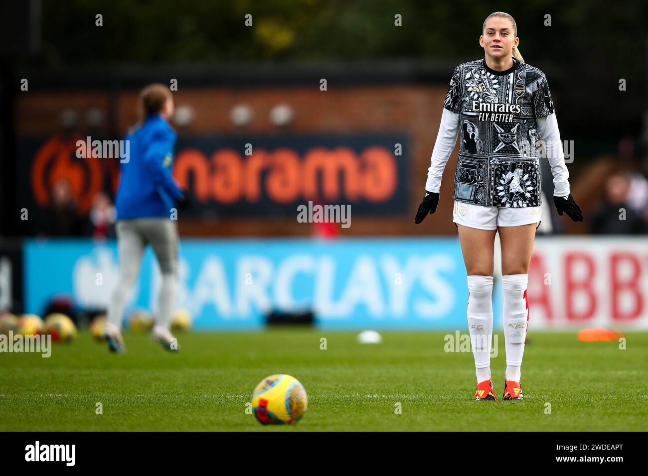 London, UK. 20 January, 2024. Alessia Russo (23 Arsenal) during warm up ...