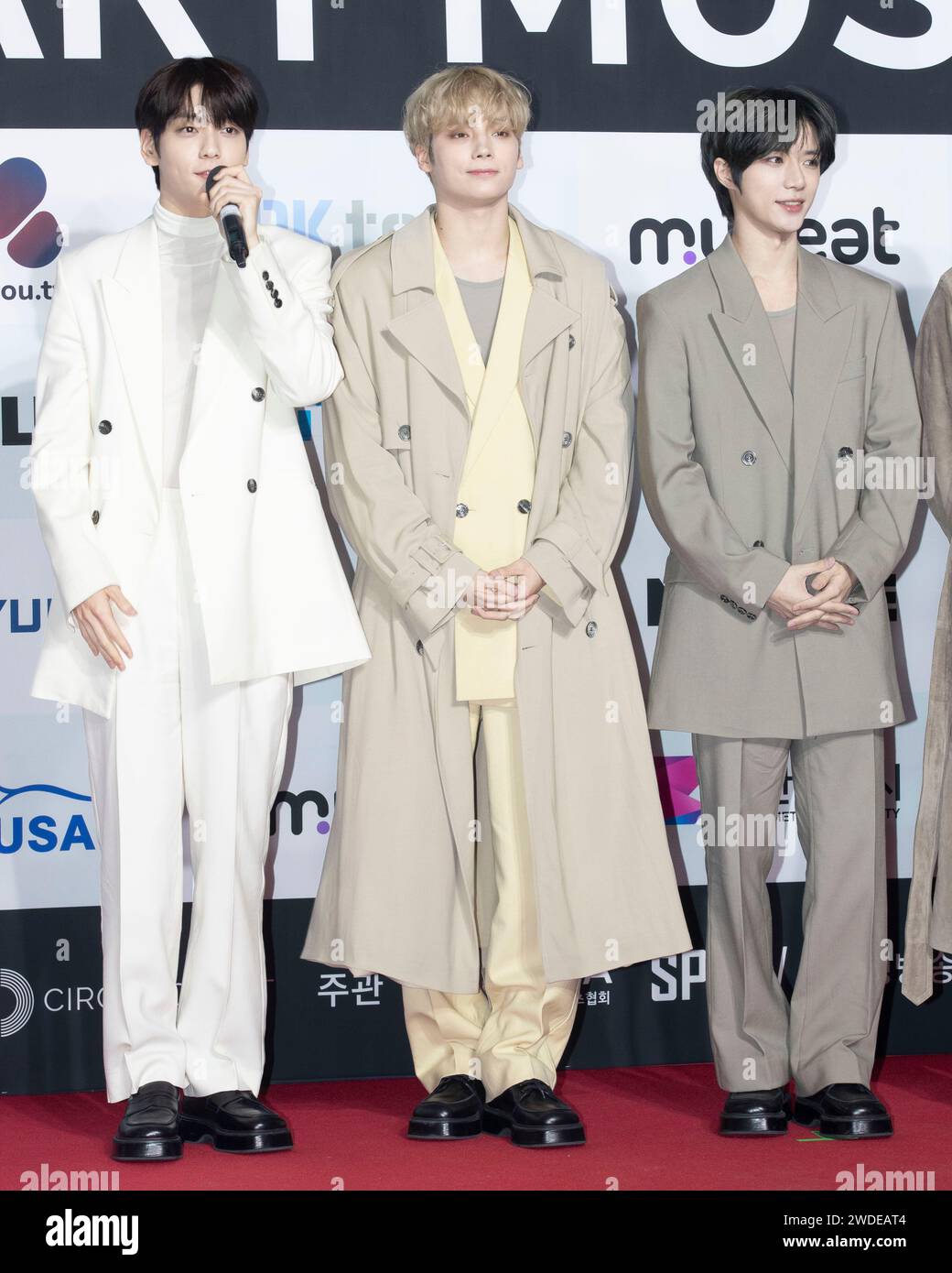 Busan, South Korea. 10th Jan, 2024. South Korean K-Pop boy band TXT (Tomorrow X Together ...