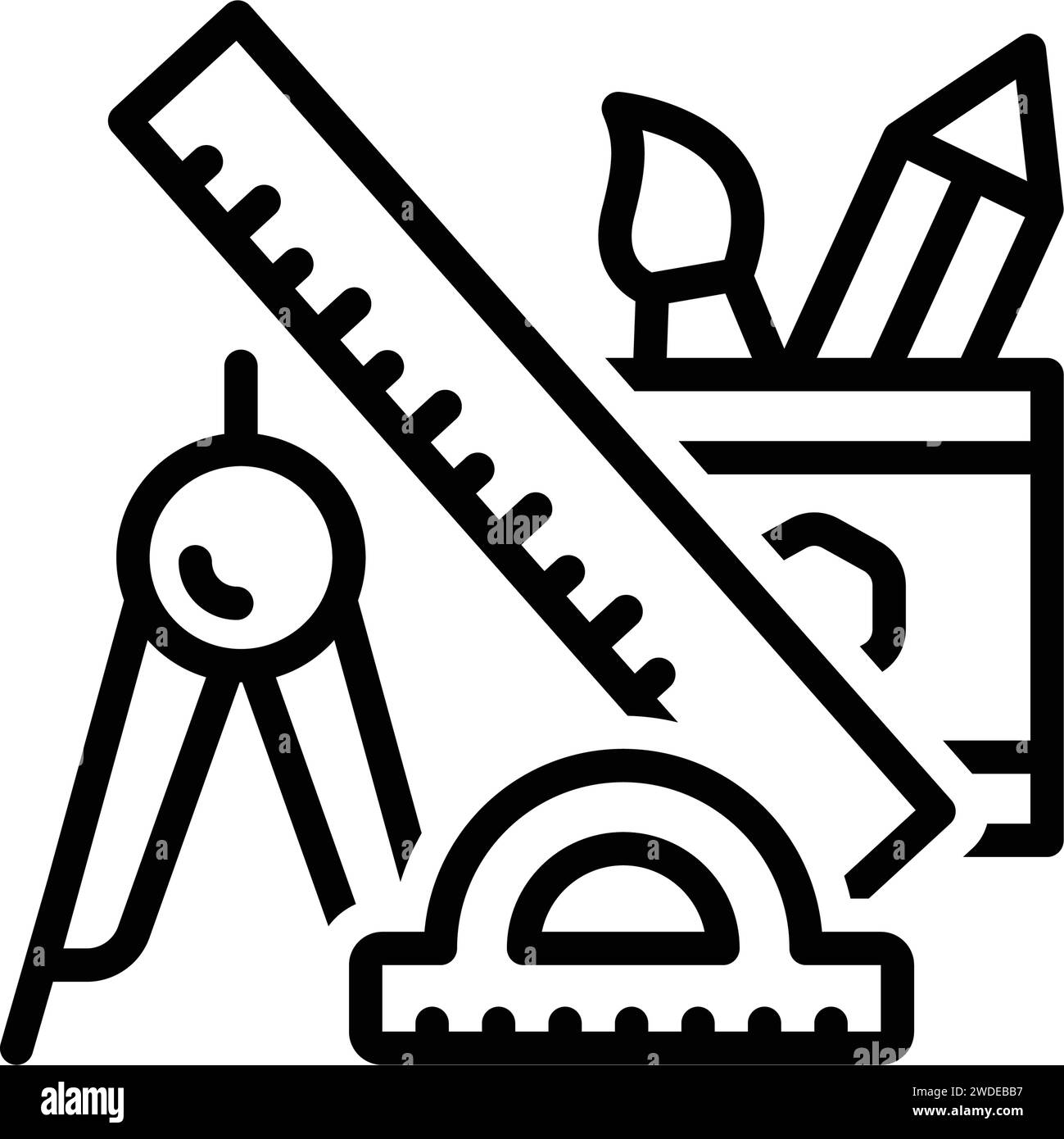 Geometry scale pencil Stock Vector Images - Alamy