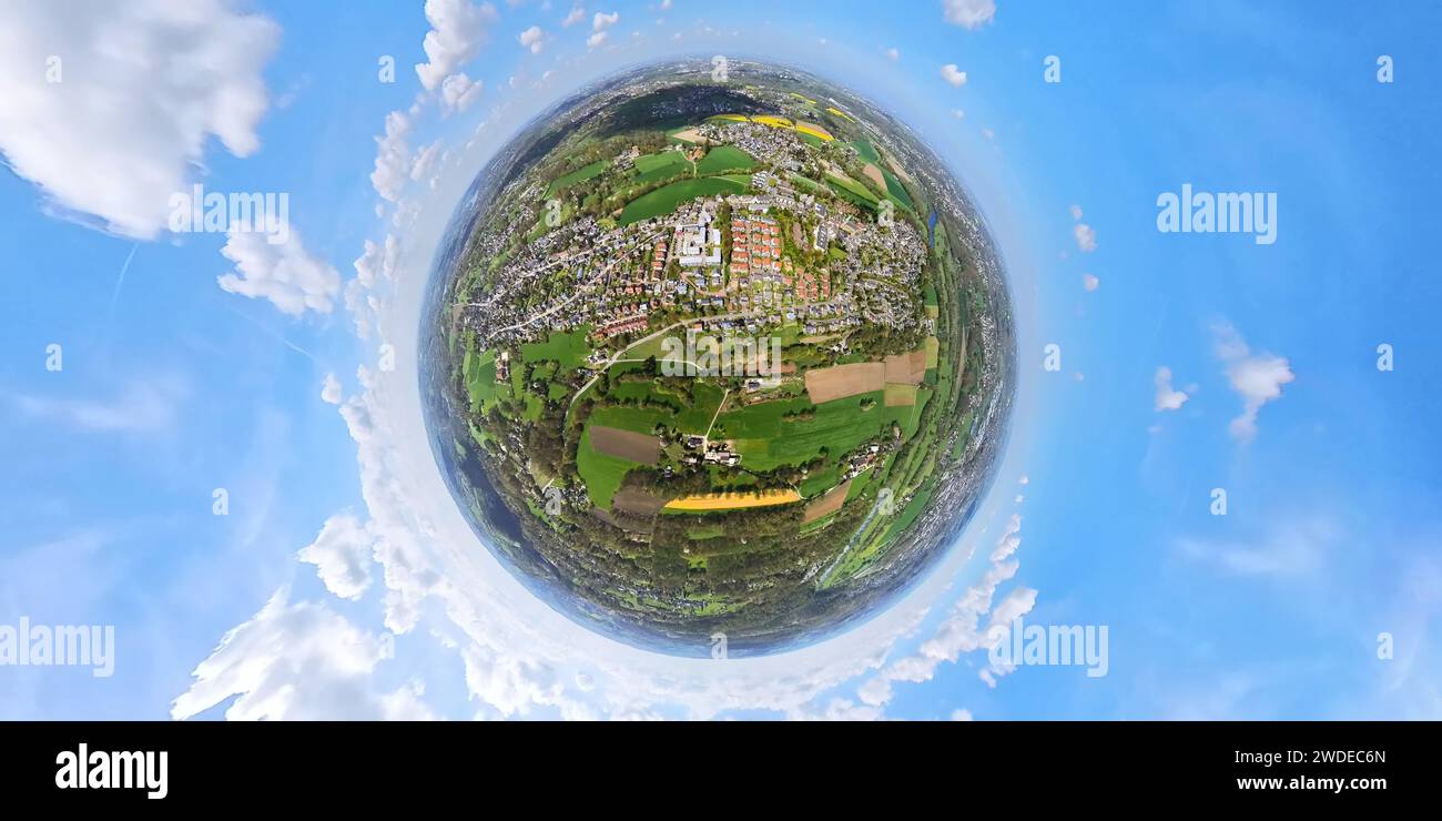 Aerial view, view of Niederwenigern, Heidehof retirement home ...