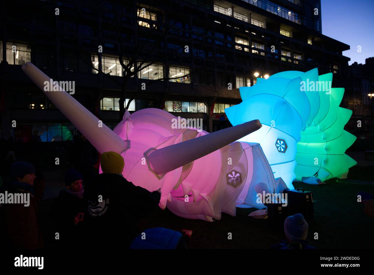Soft robotics snail at Glowbot Garden art exhibition Stock Photo - Alamy