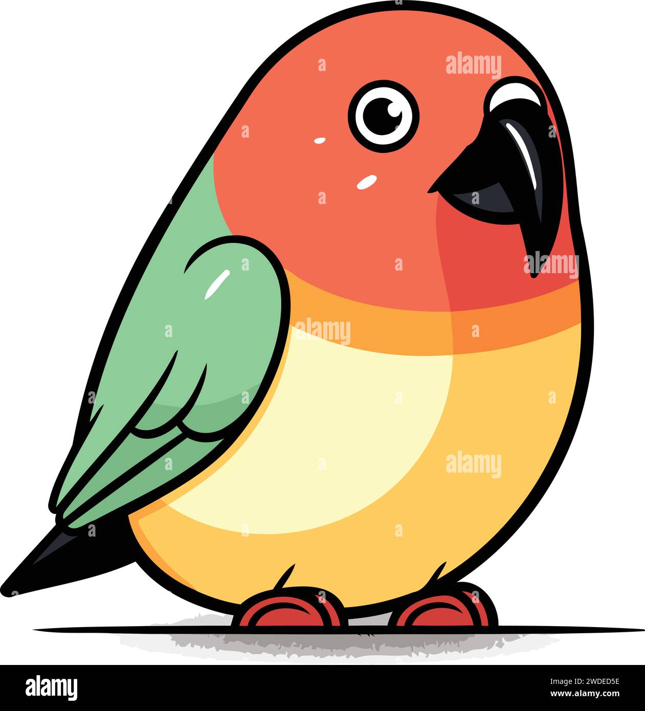 Illustration of a cute little parrot on a white background Stock Vector ...