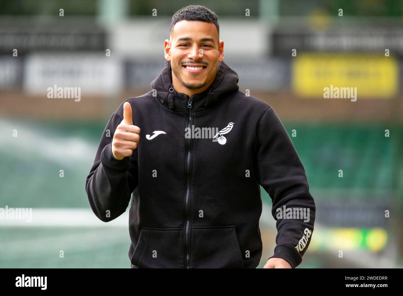 Norwich on Saturday 20th January 2024. Norwich City Onel Hernandez is ...
