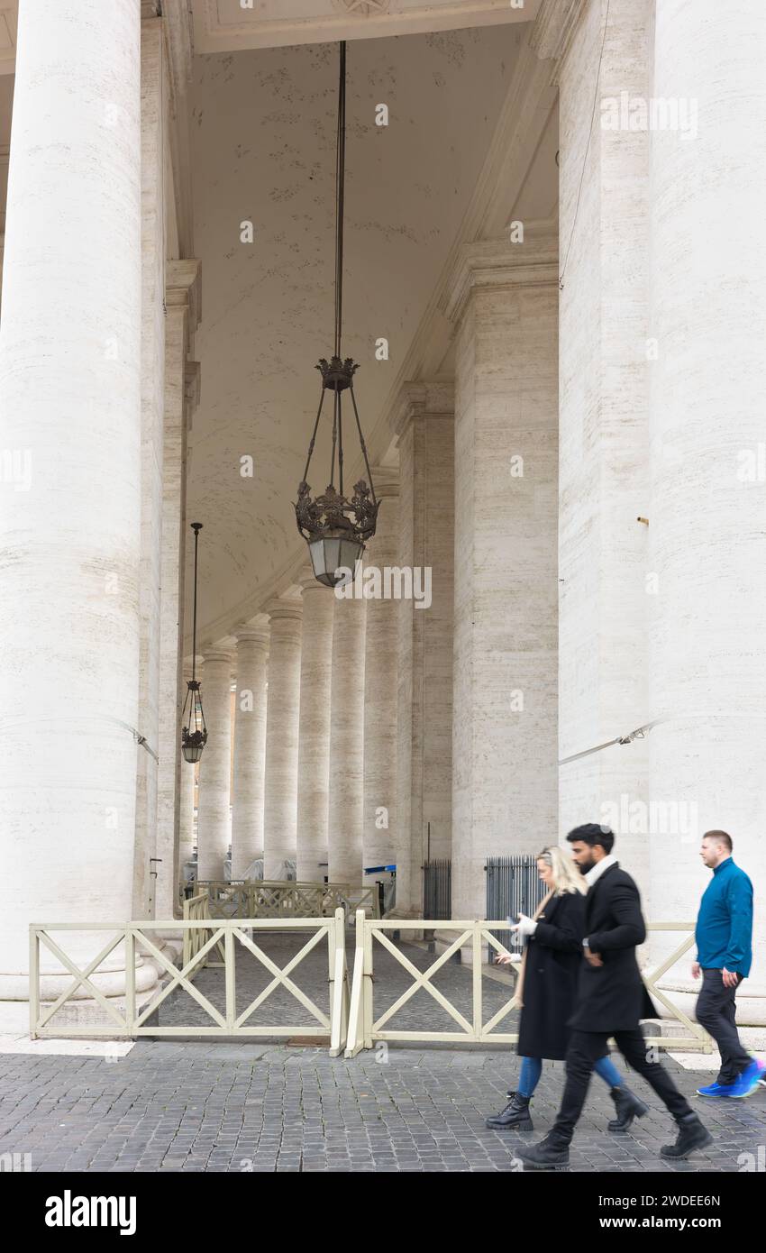 Colonnade by Bernini around the square of St Peter, Vatican city, Rome ...