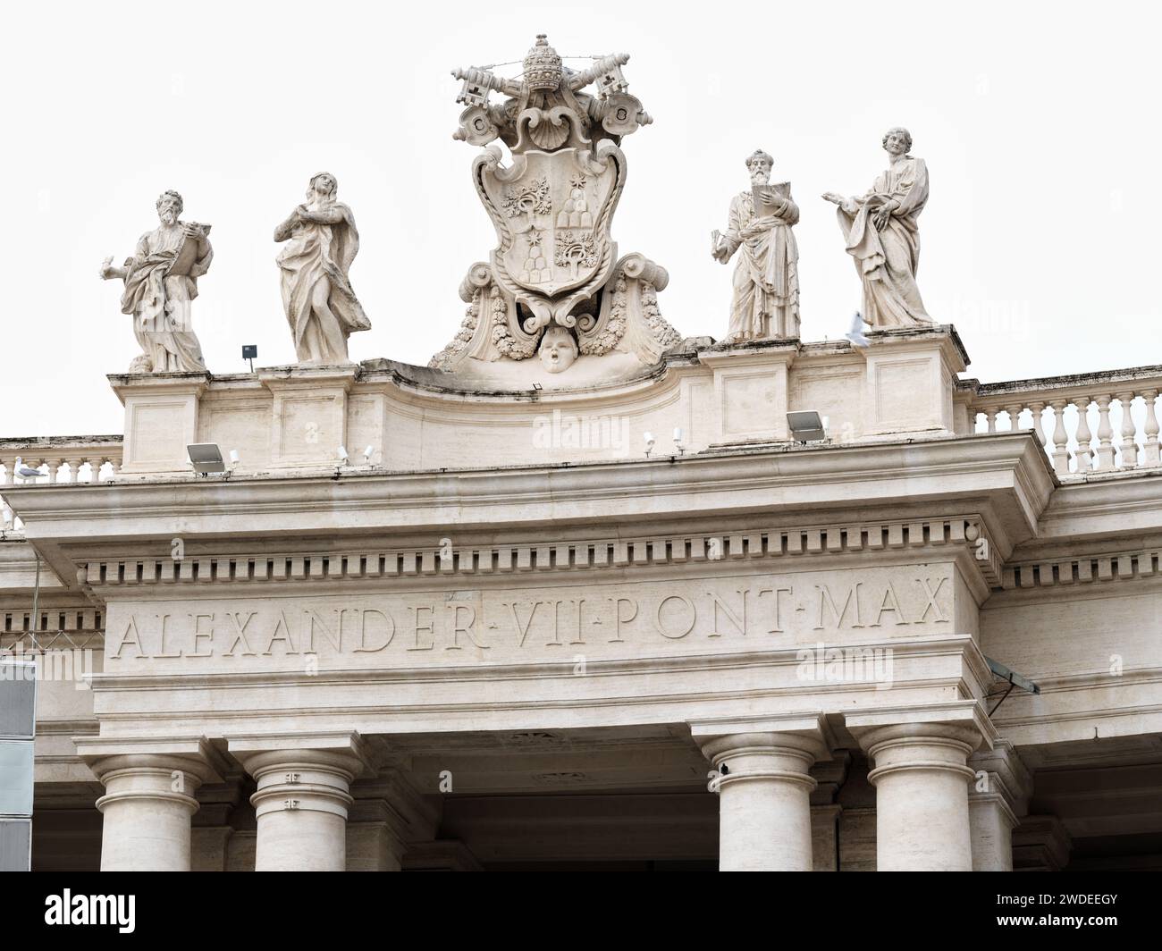 Statues on top of the colonnade by Bernini around the square of St ...