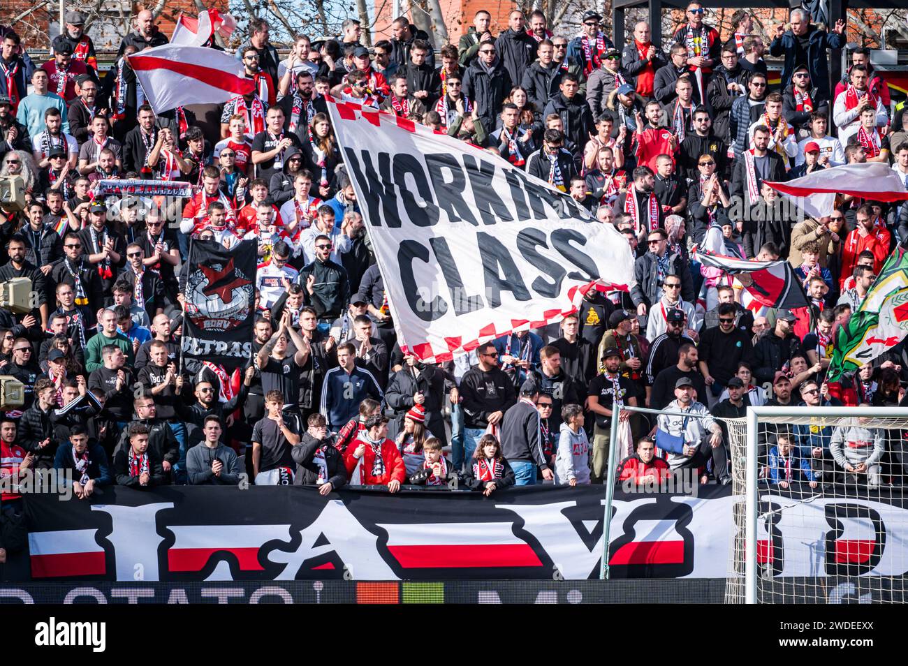 Madrid, Madrid, Spain. 20th Jan, 2024. Rayo Vallecano fans choreography ...