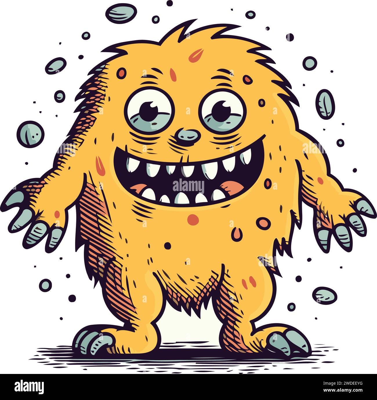 Funny Monster Vector Illustration Cartoon Character Cute Monster