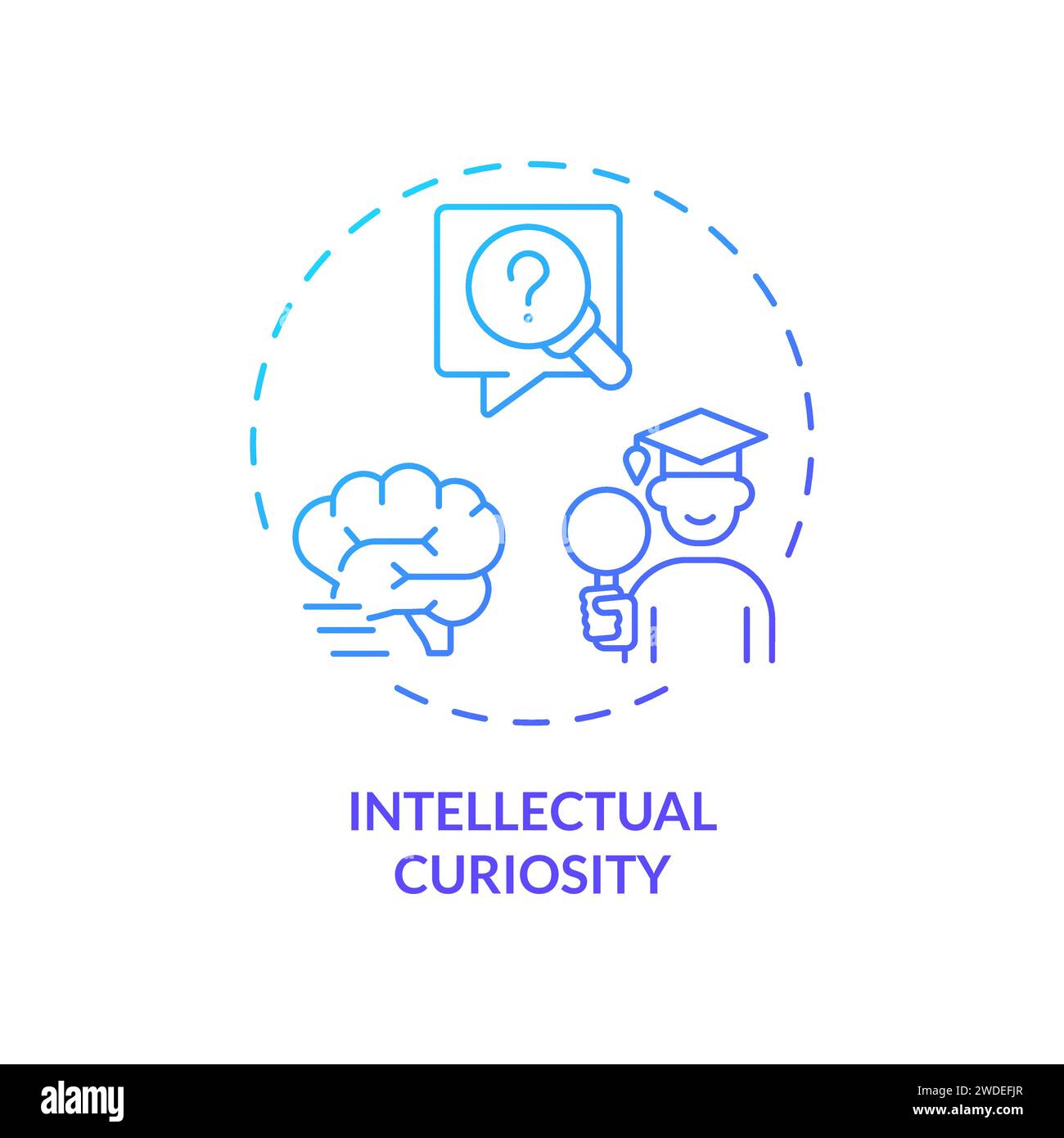 Thin line simple gradient intellectual curiosity icon concept Stock ...