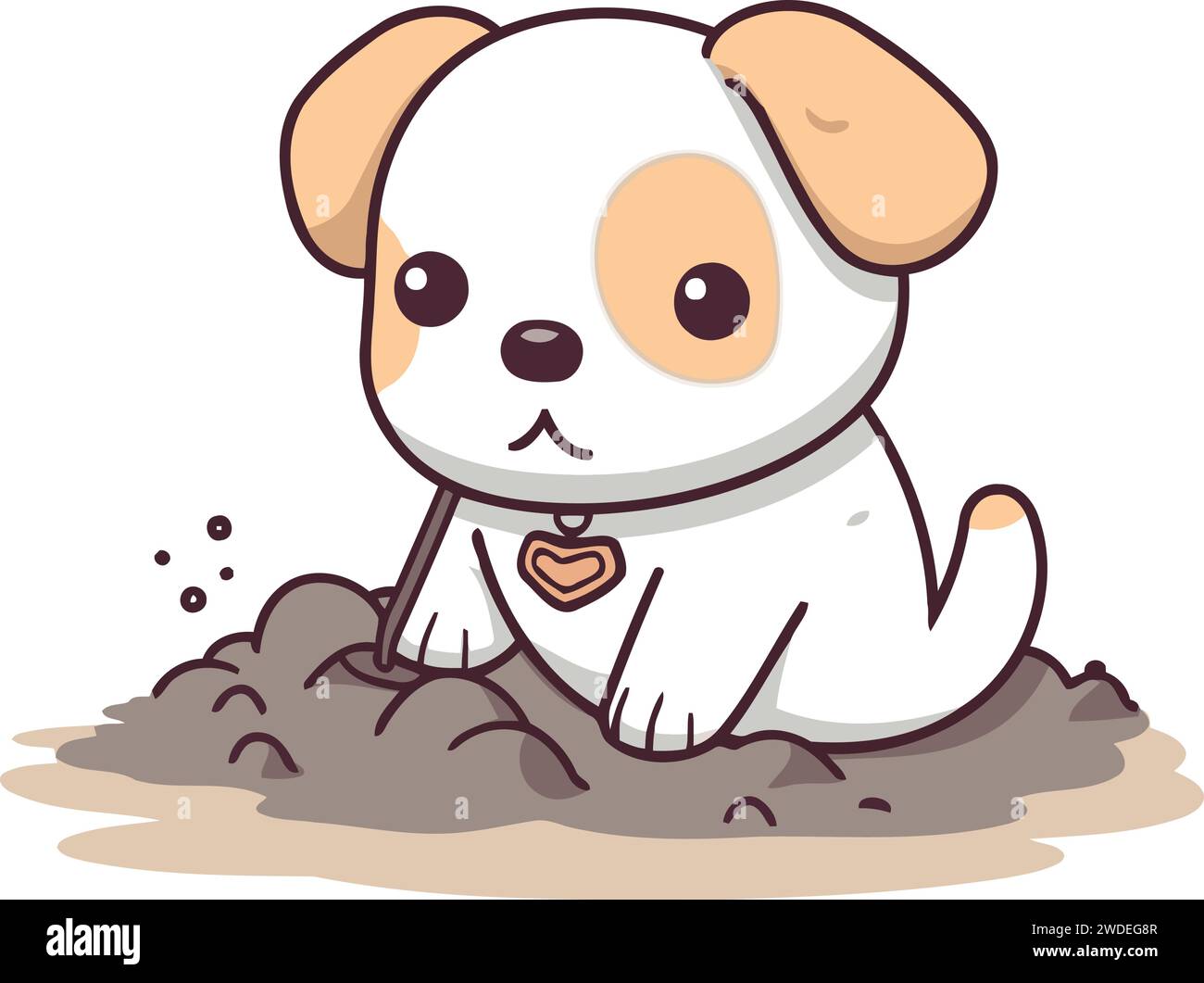 Dog in mud Stock Vector Images - Alamy