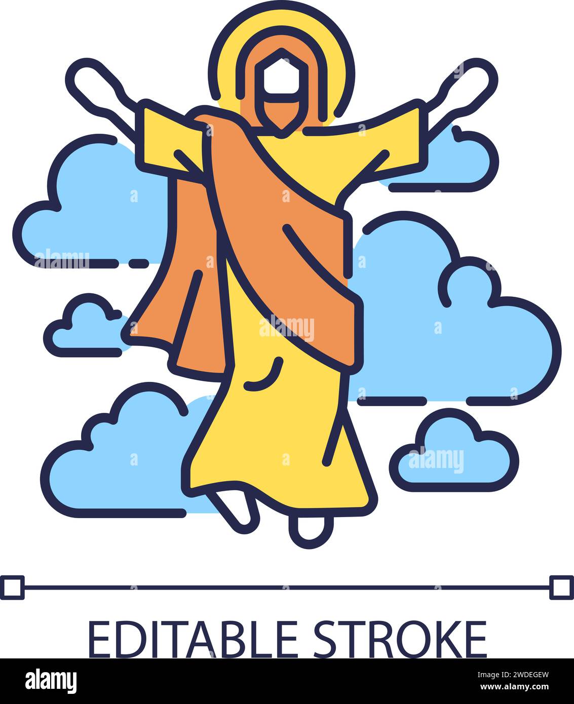 Ascension of Jesus RGB color icon Stock Vector Image & Art - Alamy