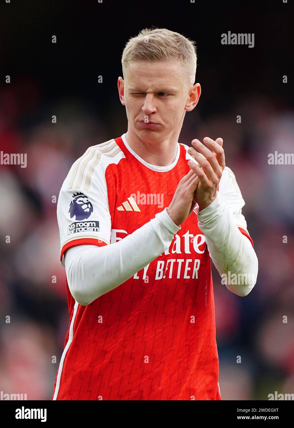 Arsenals Oleksandr Zinchenko Winks After The Premier League Match At