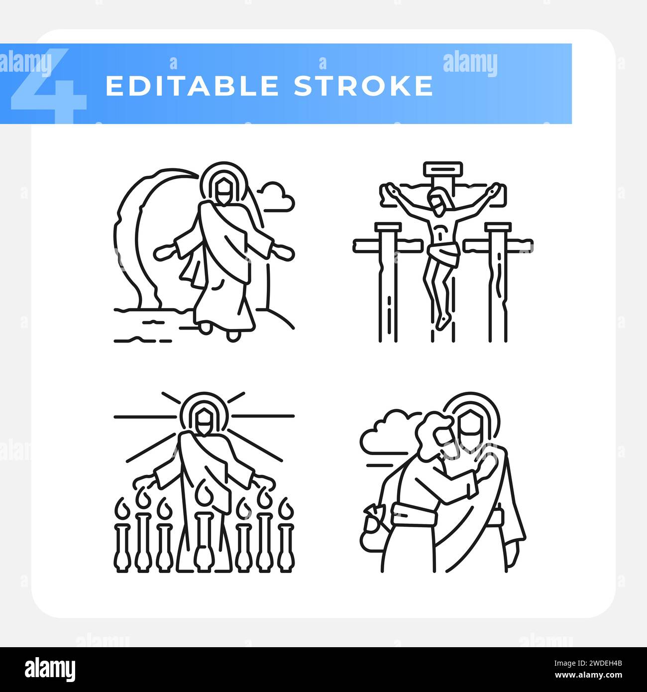 Life of Jesus Christ linear icons set Stock Vector Image & Art - Alamy