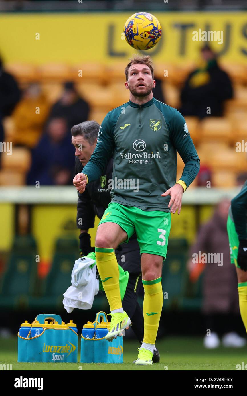 Carrow Road, Norwich, Norfolk, UK. 20th Jan, 2024. EFL Championship ...