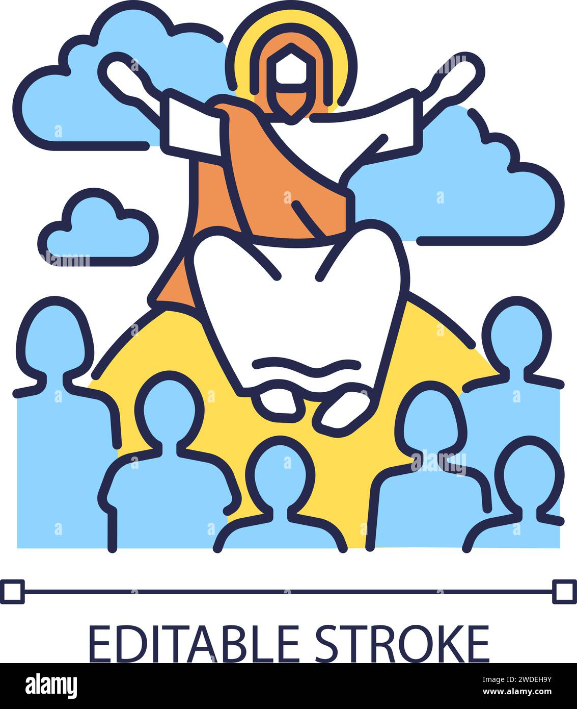 Sermon on the mount Stock Vector Images - Alamy