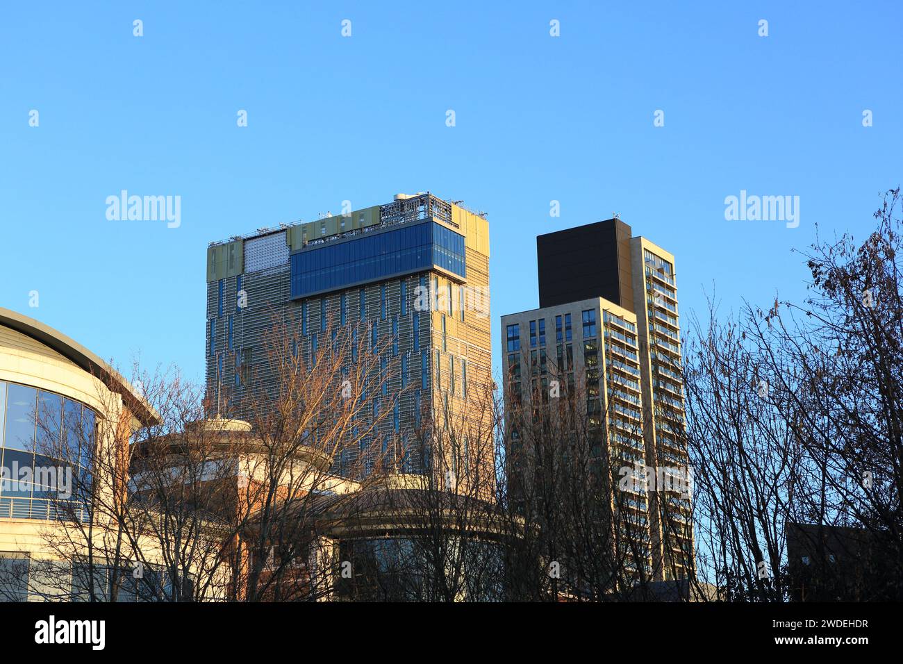 Victoria Square Development, Woking, Surrey, UK, with Hilton Hotel left ...