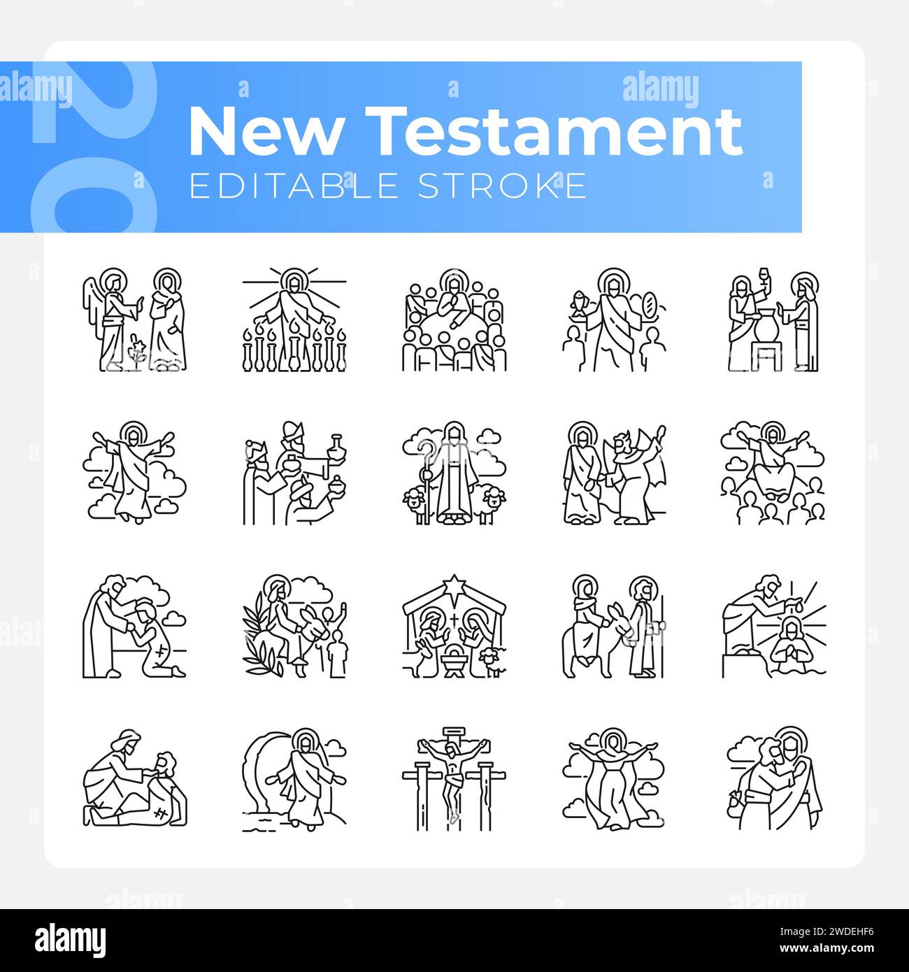 New testament linear icons set Stock Vector Image & Art - Alamy