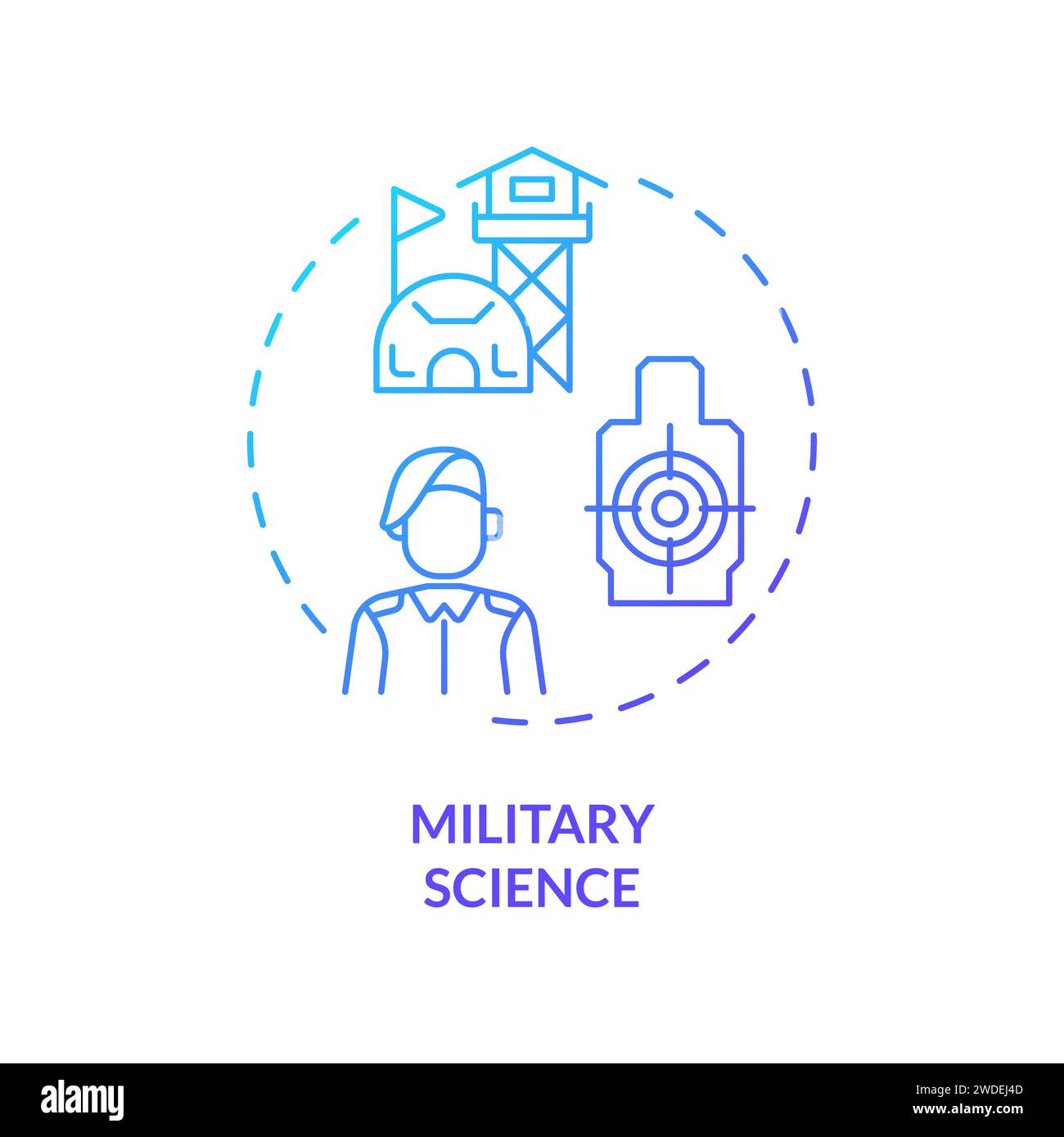 Thin Line Simple Gradient Military Science Icon Concept Stock Vector