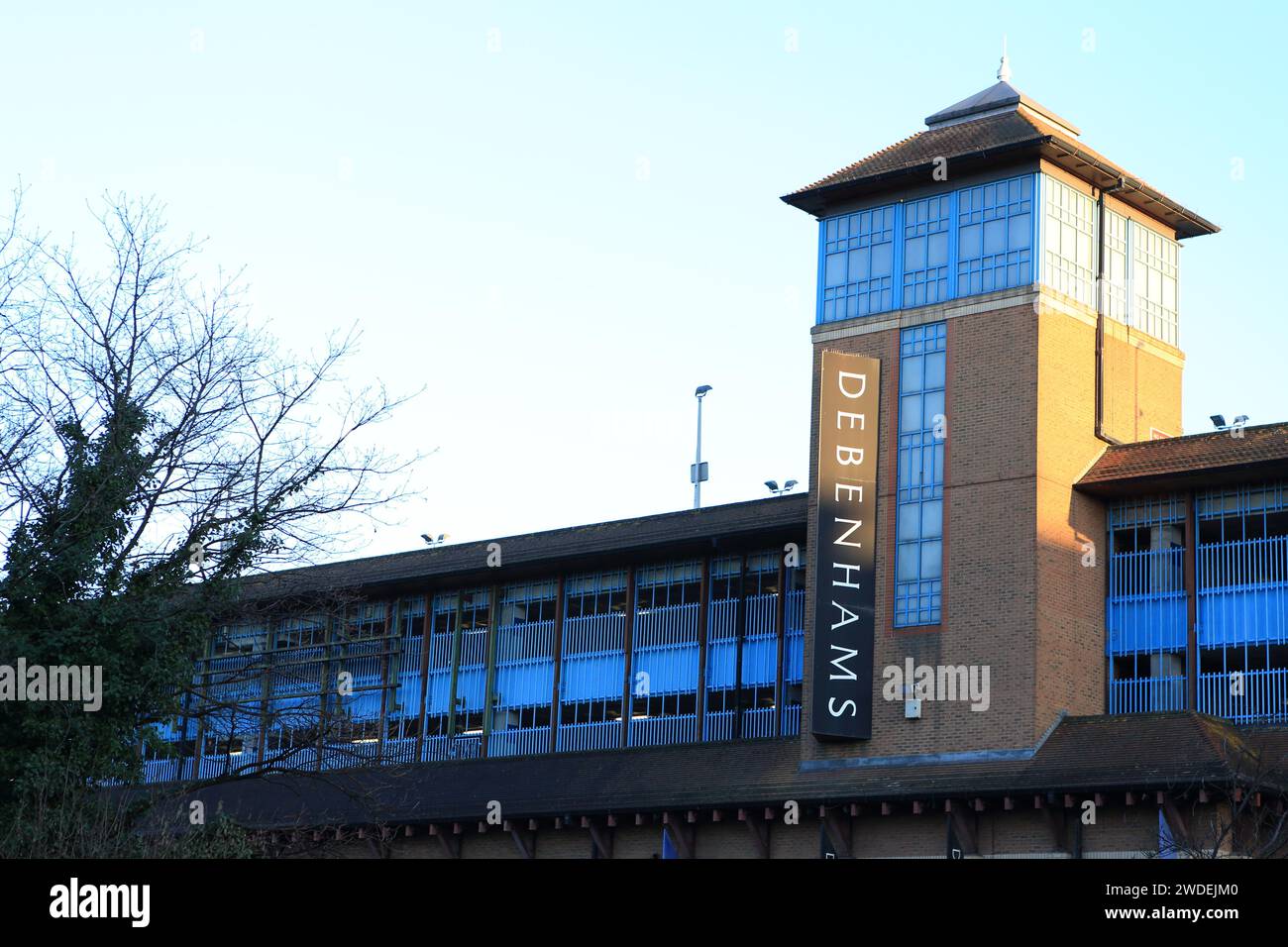 The Peacocks Shopping Centre, Woking, Surrey, UK, viewed from north of ...