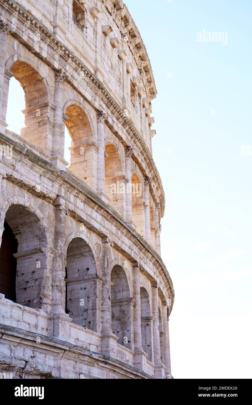 Colosseum in Rome, Italy on cloudy sky background. The Colosseum ...