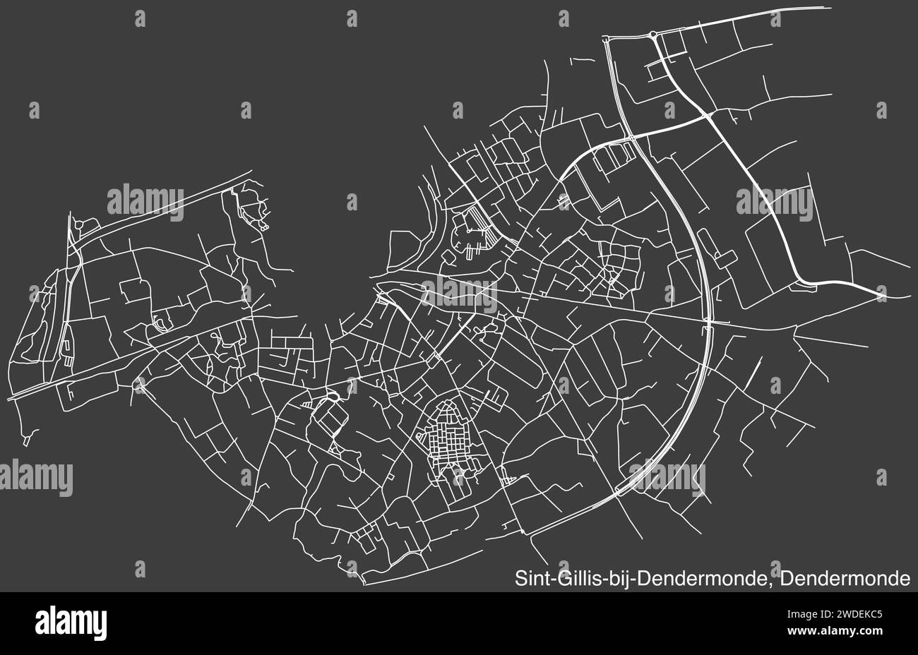 Street roads map of the SINT-GILLIS-BIJ-DENDERMONDE COMMUNITY ...