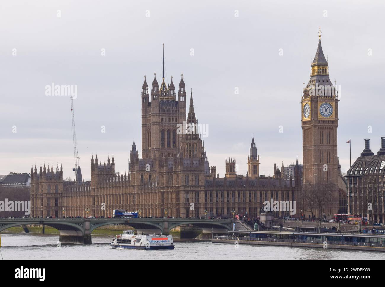London, UK. 20th January 2024. Houses of Parliament, Westminster Bridge ...