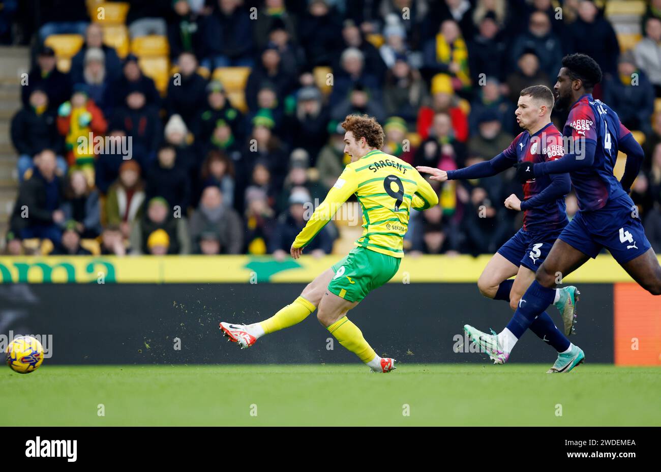 Norwich City's Josh Sargent scores their side's first goal of the game ...