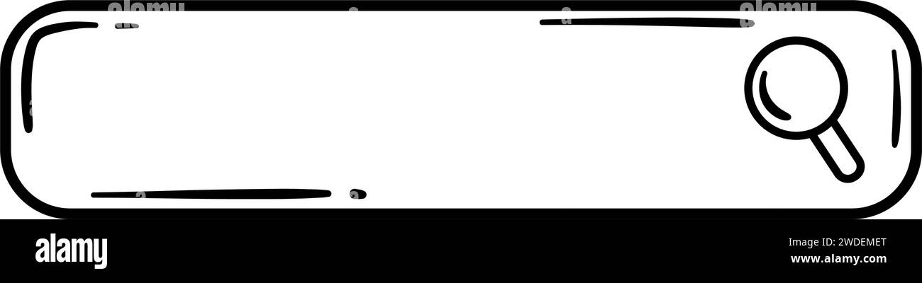 Hand Drawn Doodle Style Search Bar Illustration Black and White ...