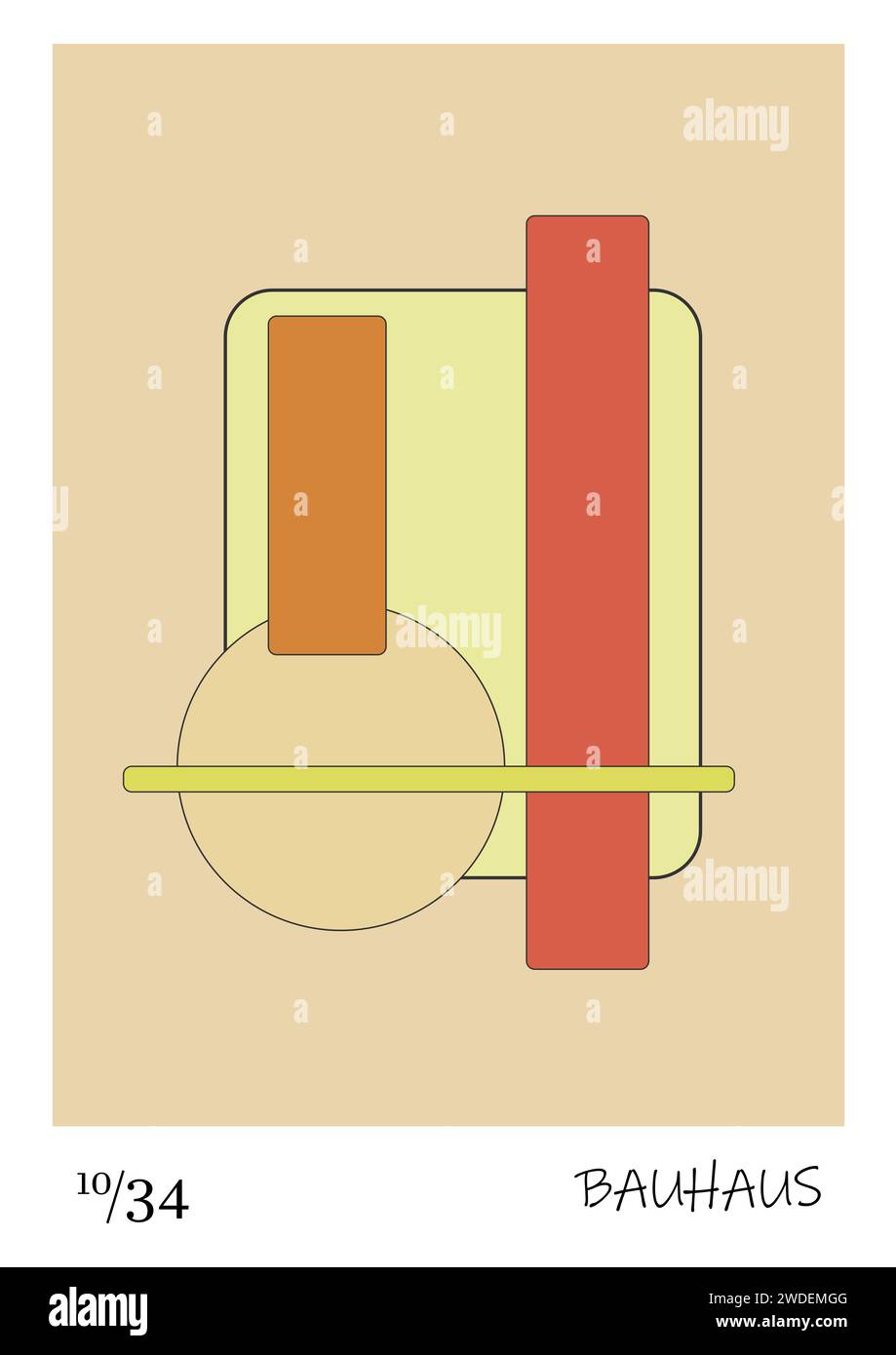 Minimalist art design poster illustration. Simple lines, shapes and ...