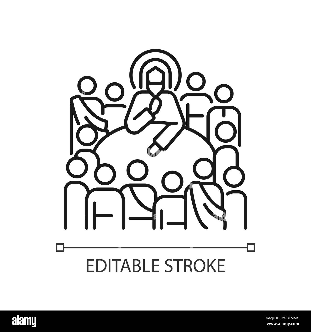 Last Supper Linear Icon Stock Vector Image And Art Alamy
