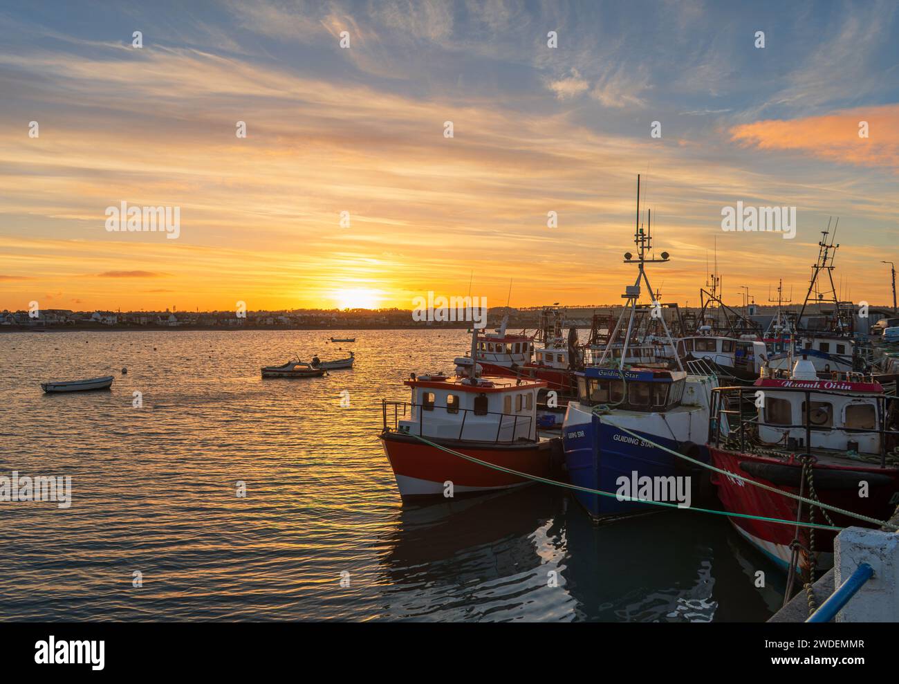 Sunset over Skerries Harbour Stock Photo - Alamy