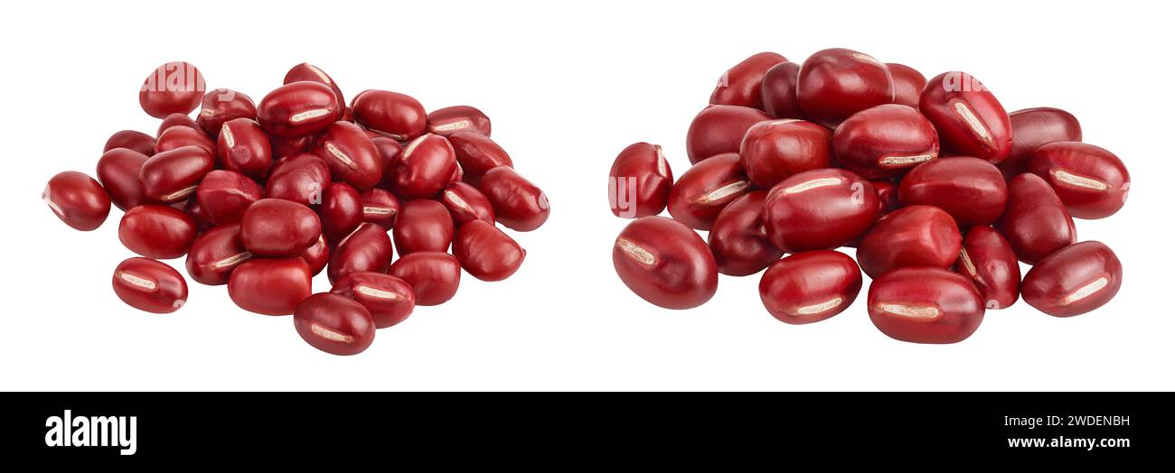Red adzuki beans isolated on white background Stock Photo - Alamy