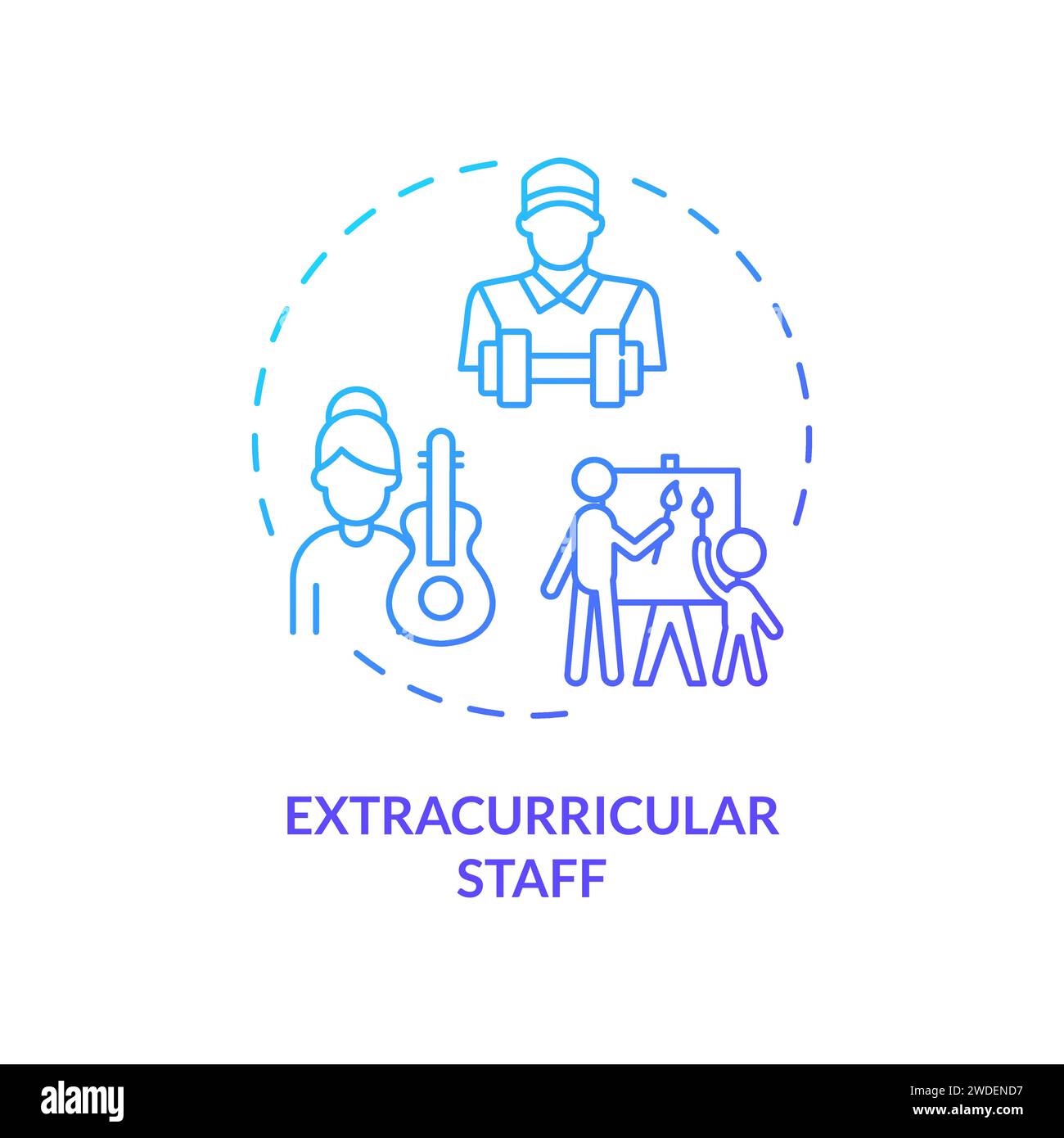 Thin line simple gradient extracurricular staff icon concept Stock ...