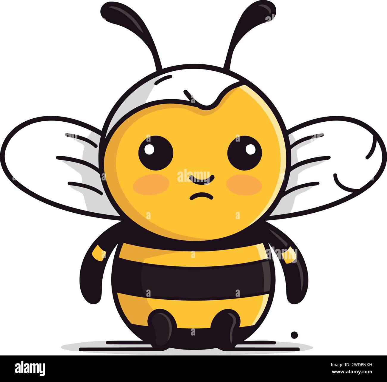 Cute Bee Cartoon Vector Illustration Isolated On A White Background