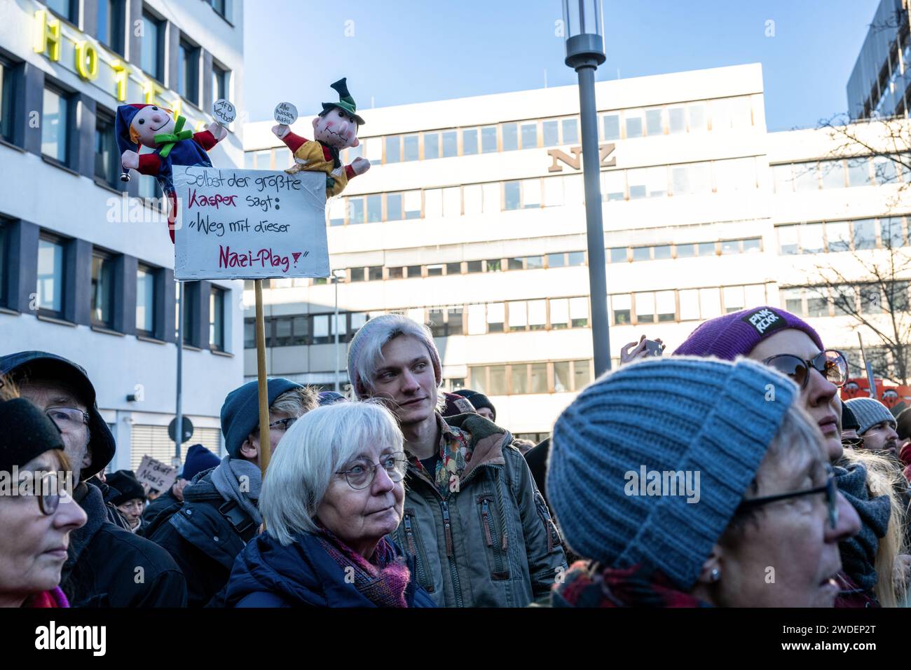 Nuremberg, Germany. 20th Jan, 2024. Participants in an anti-AfD ...