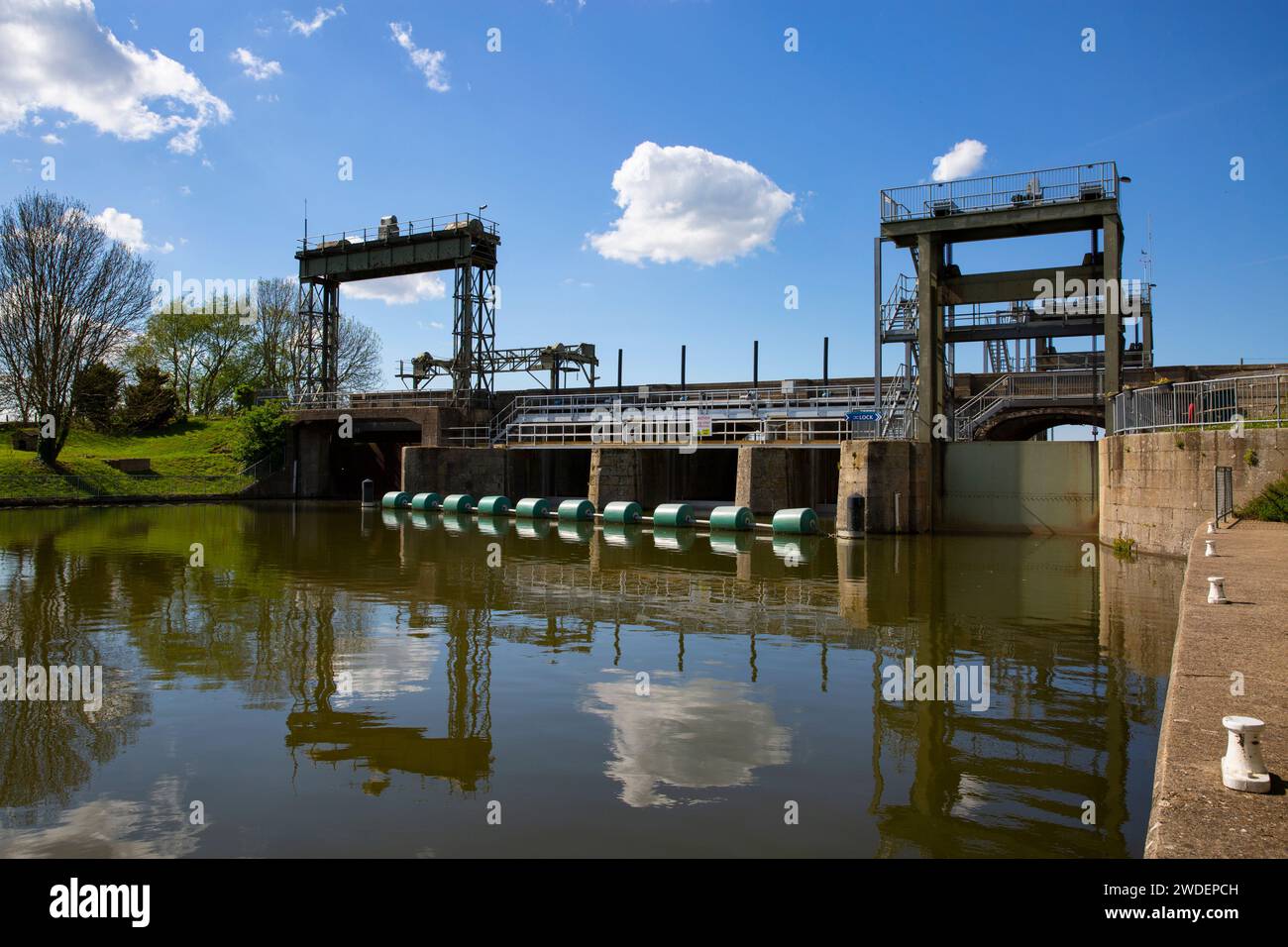 A view of Denver Sluice water management complex on the Great Ouse ...