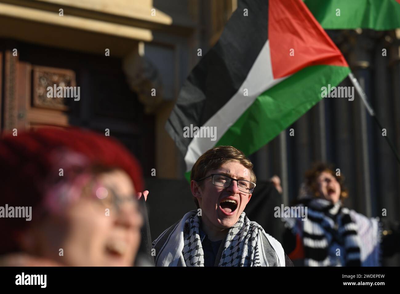 Prague, Czech Republic. 20th Jan, 2024. March in solidarity with ...