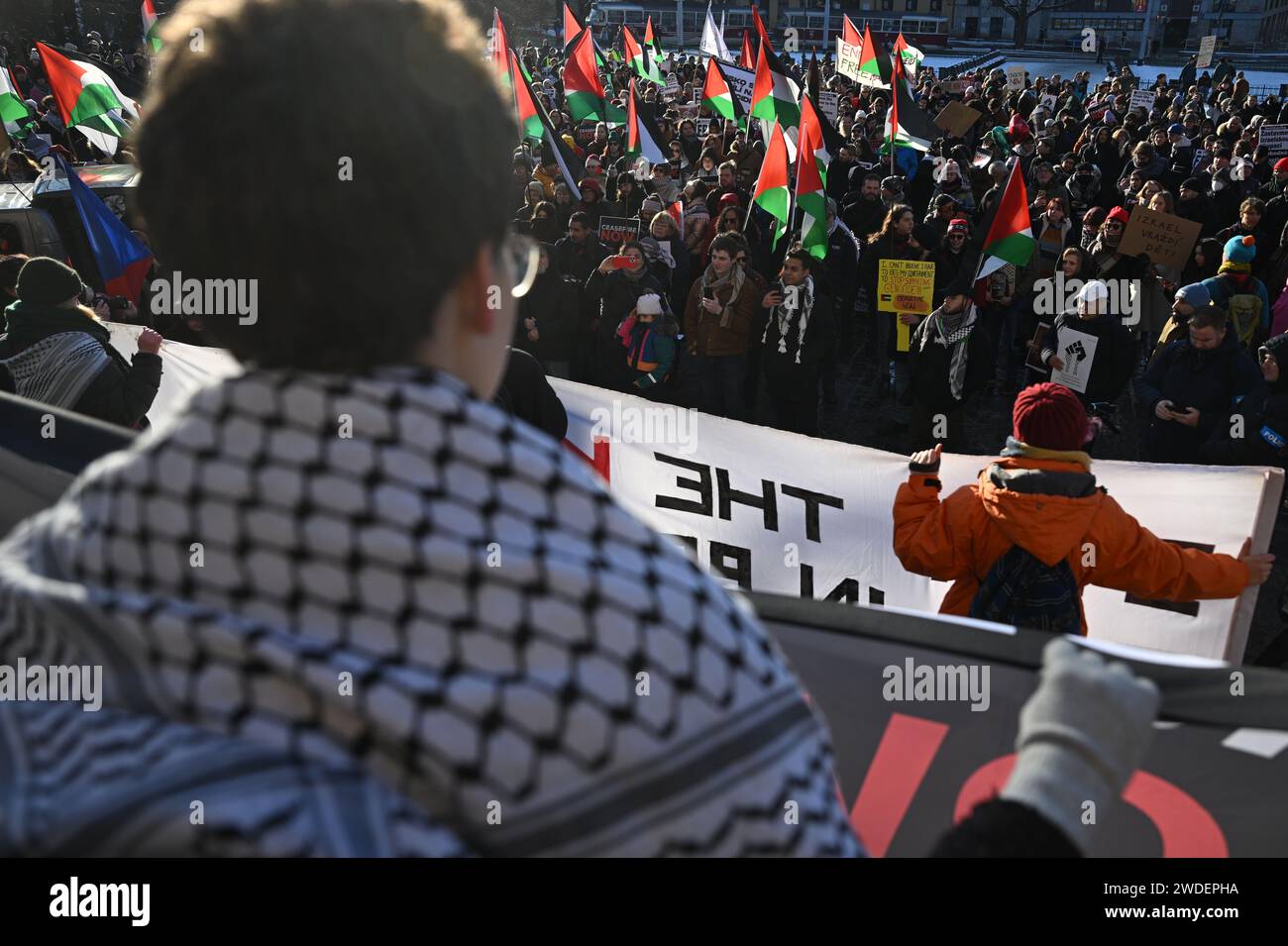Prague, Czech Republic. 20th Jan, 2024. March in solidarity with ...