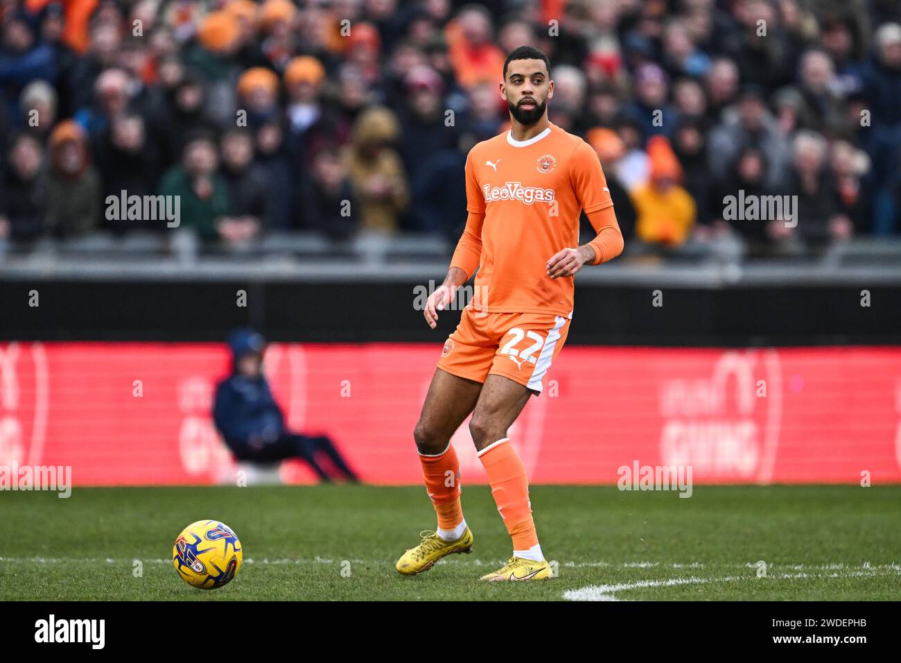 CJ Hamilton of Blackpool in action during the Sky Bet League 1 match ...