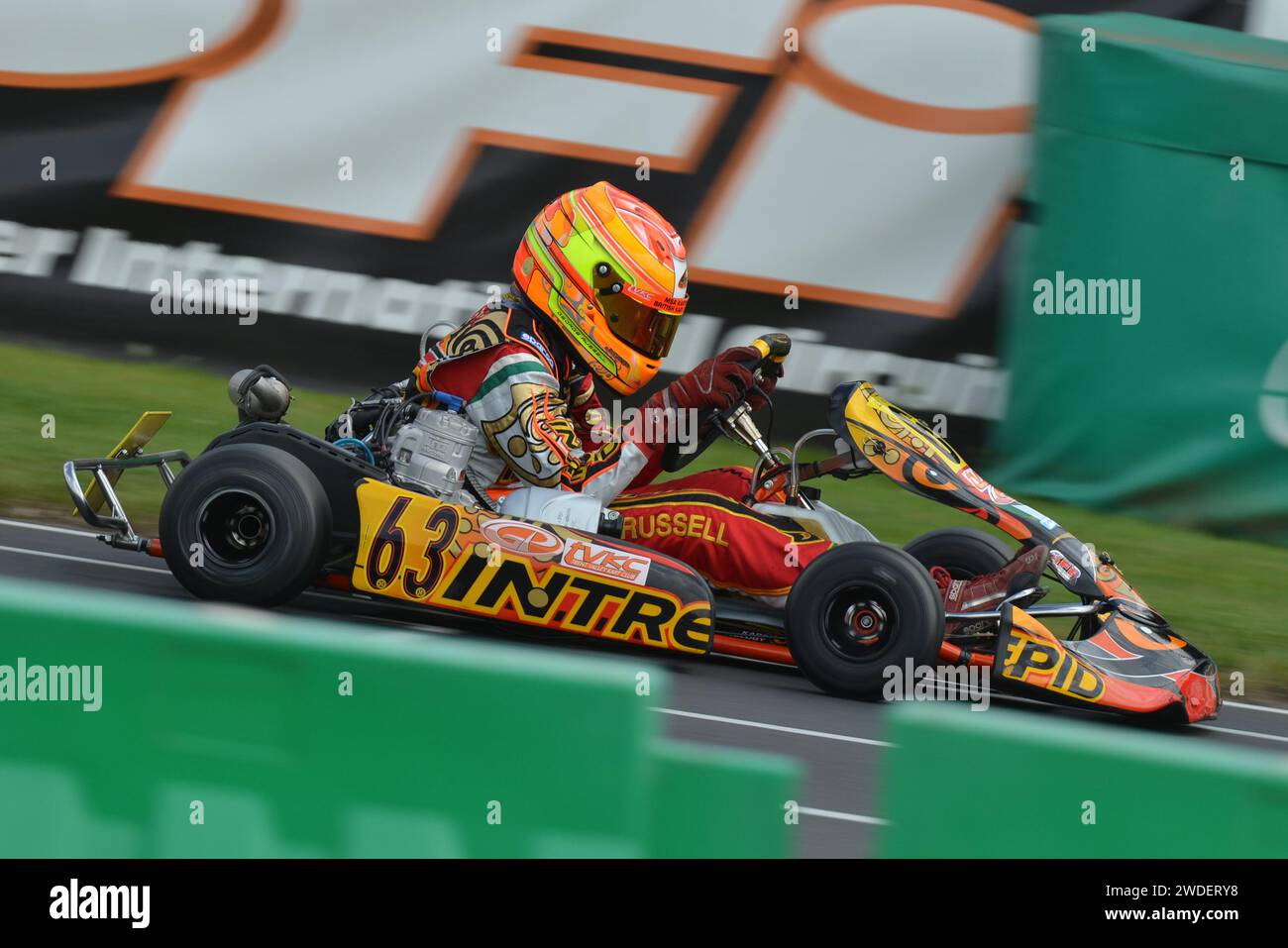 Mercedes F1 driver George Russell seen here in his early karting career ...