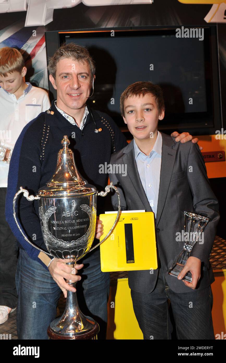 Mercedes F1 driver George Russell seen here in his early karting career ...