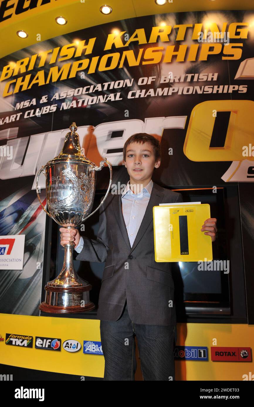 Mercedes F1 driver George Russell seen here in his early karting career ...
