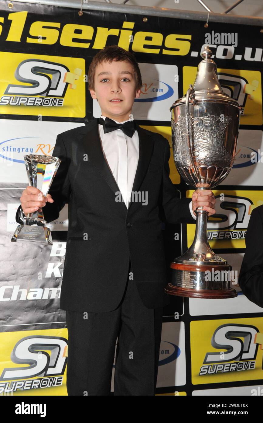 Mercedes F1 driver George Russell seen here in his early karting career ...