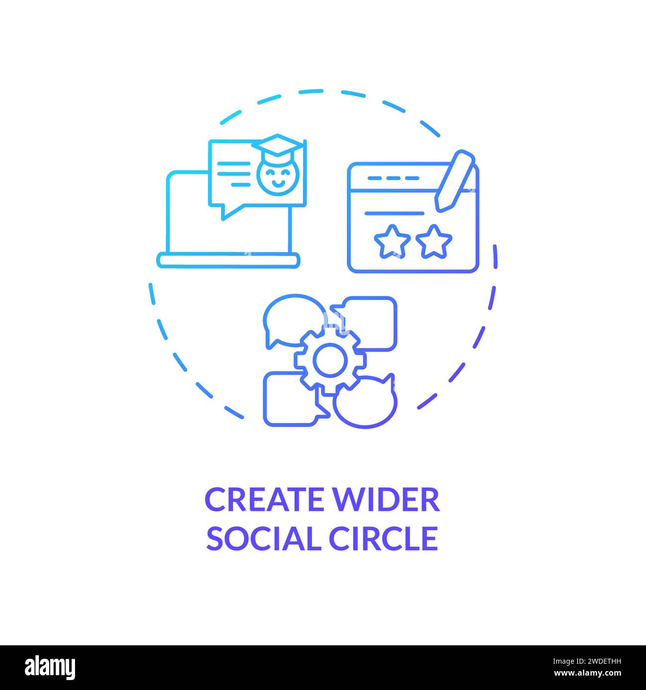Thin line simple create wider social circle icon concept Stock Vector ...