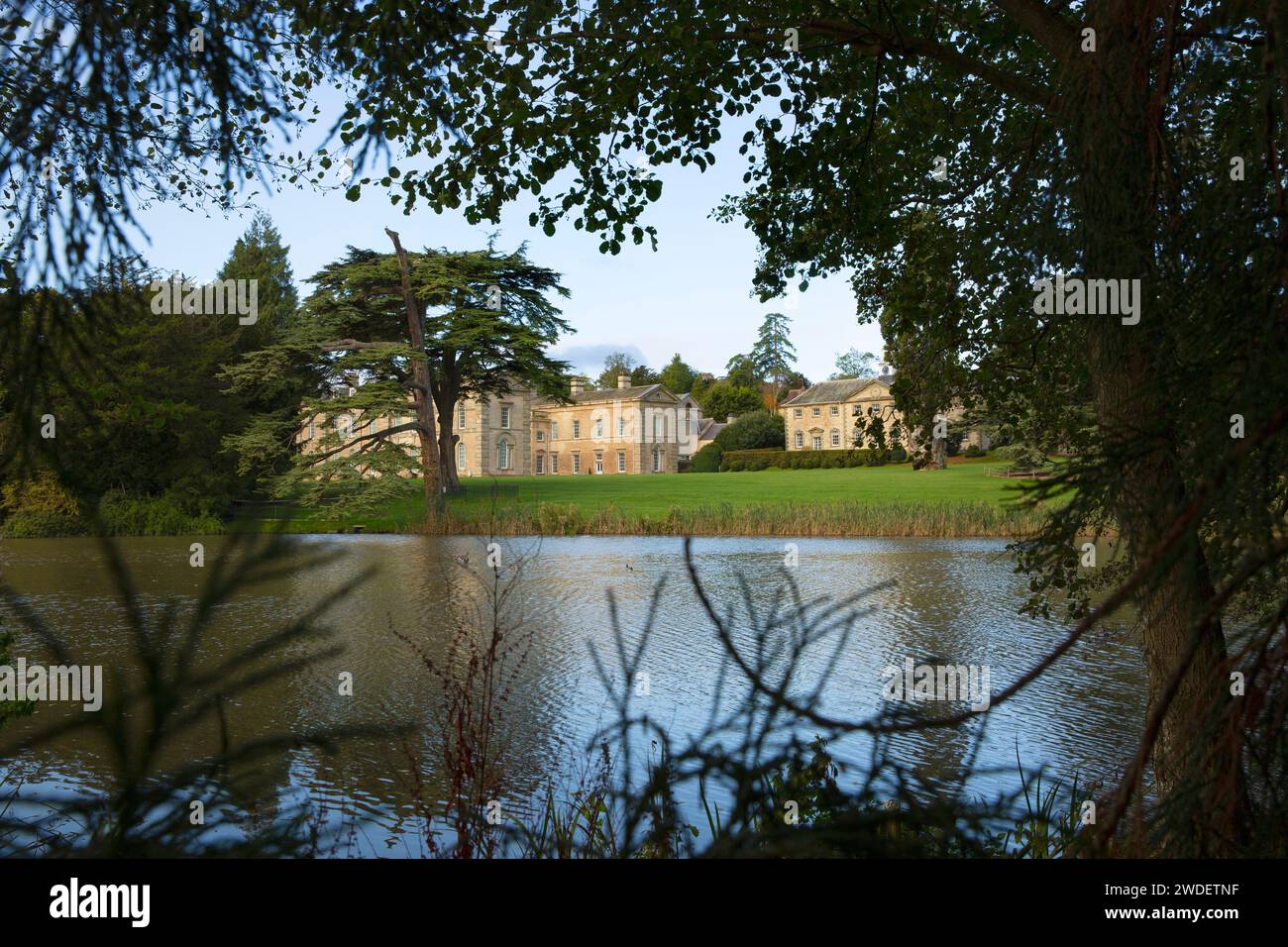 A view of Compton Verney House looking across the ornamental lake and grounds designed by ...