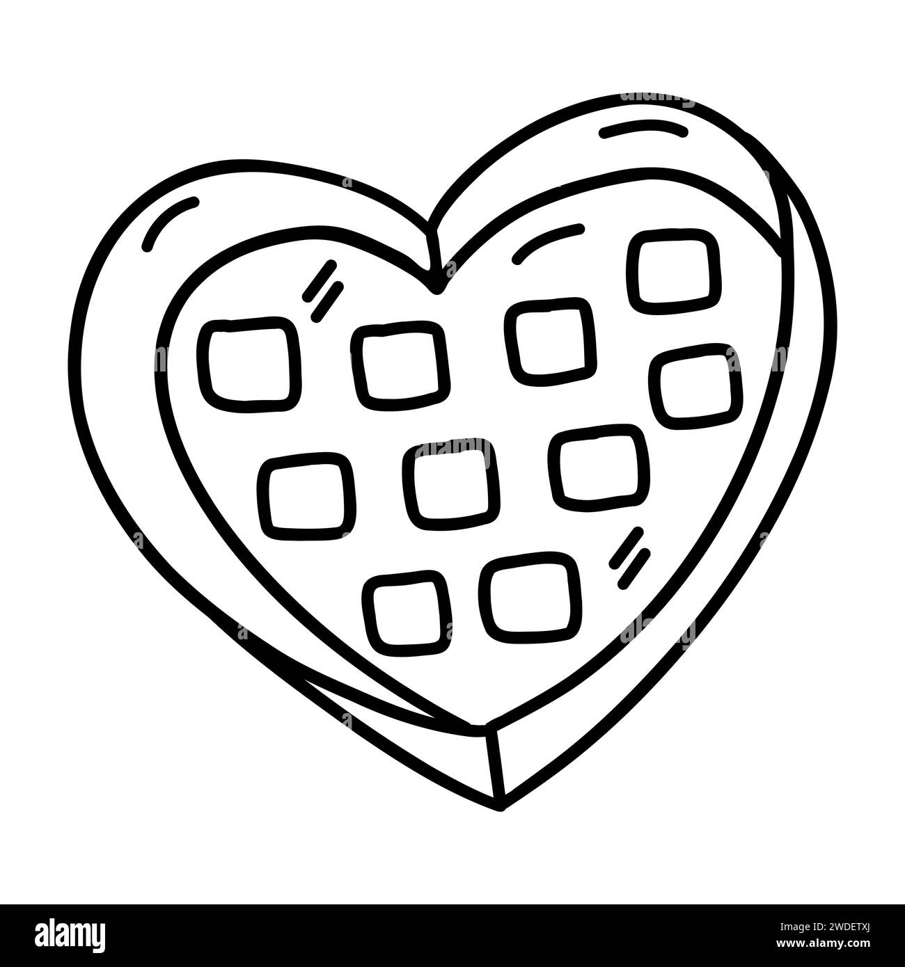 Candies in box in shape of heart. Sweet gift for Valentines Day ...