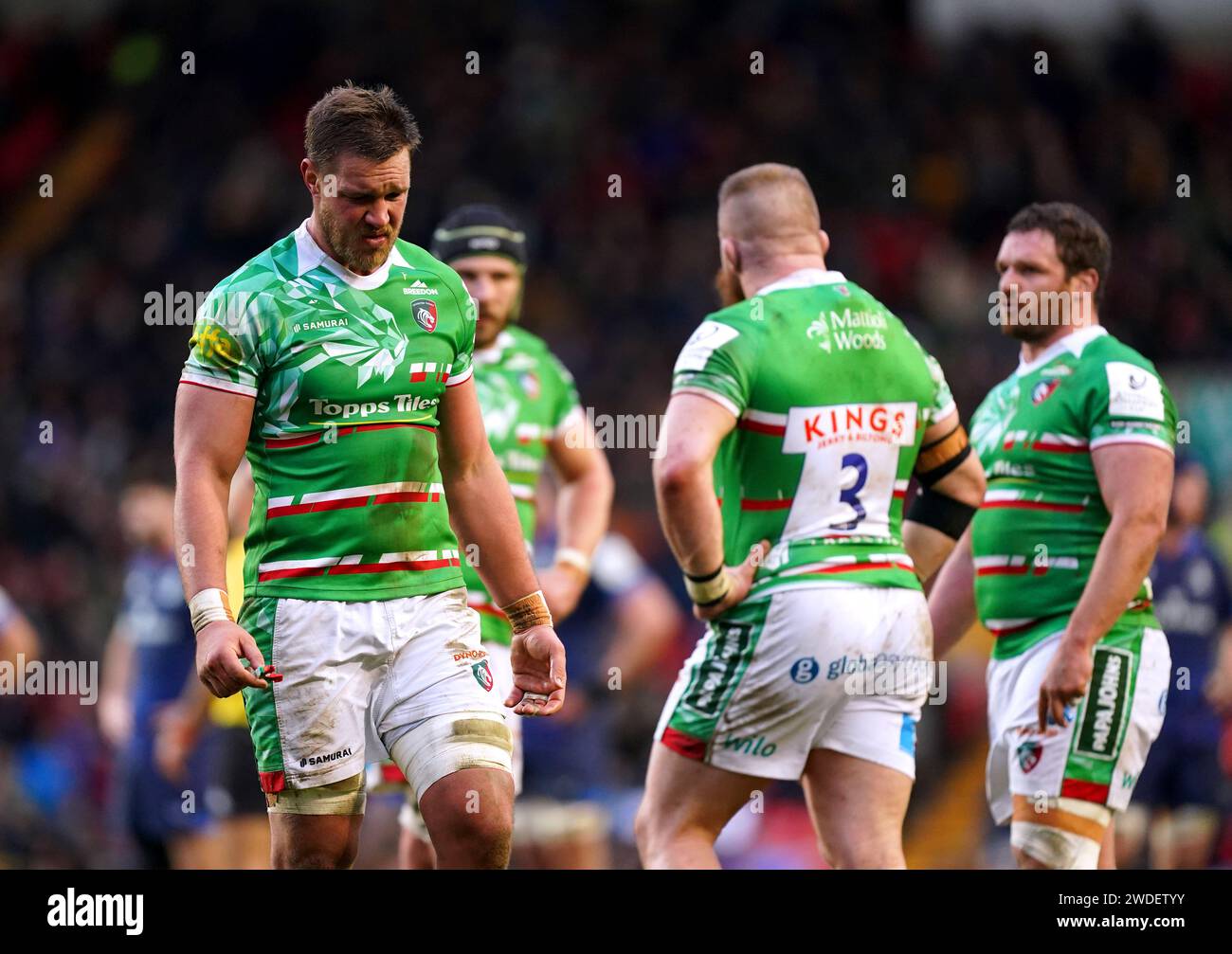 Leicester Tigers' Hanro Liebenberg appears dejected during the Investec ...