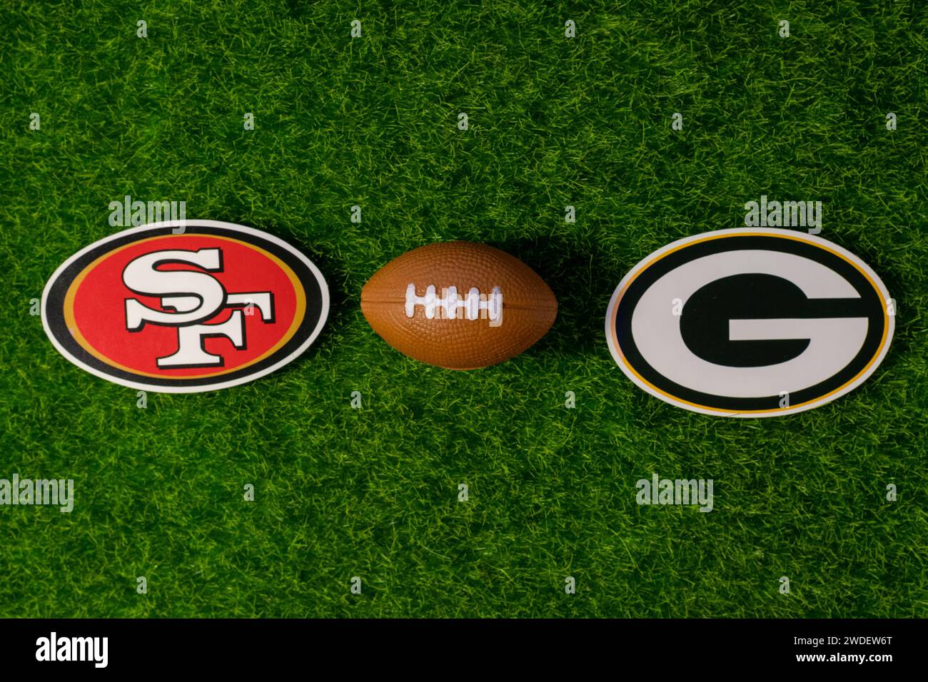 January 17, 2024, Las Vegas, USA, Emblems of football clubs ...