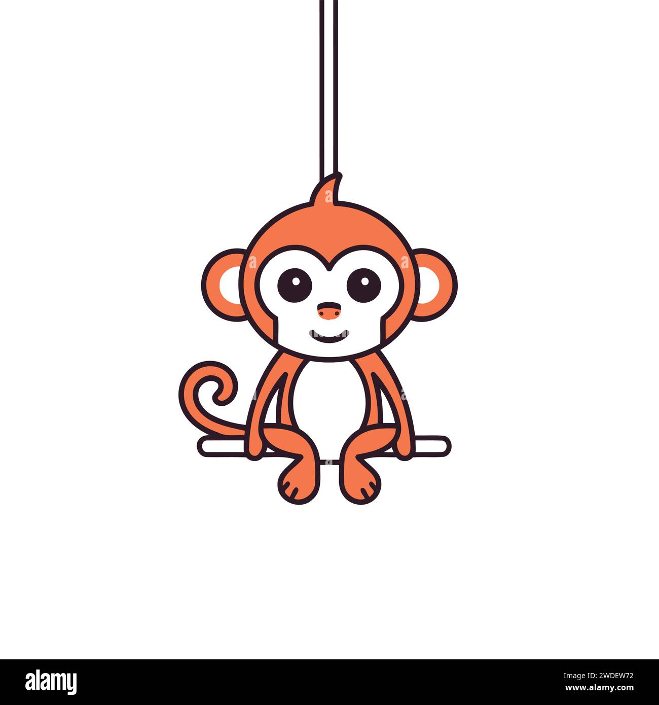 Monkey cartoon hanging Stock Vector Images - Alamy