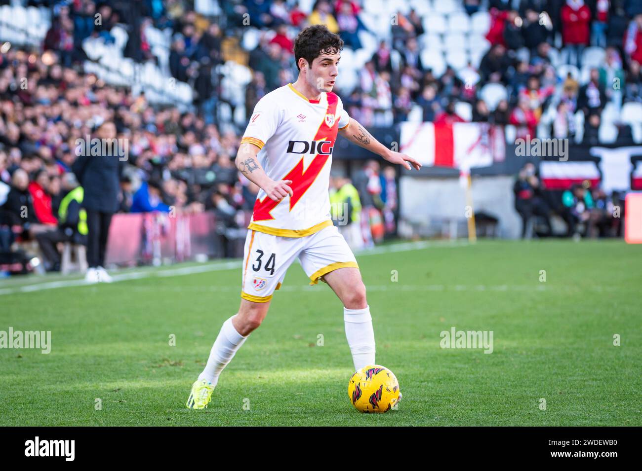 Madrid, Madrid, Spain. 20th Jan, 2024. Sergio Camello of Rayo Vallecano ...